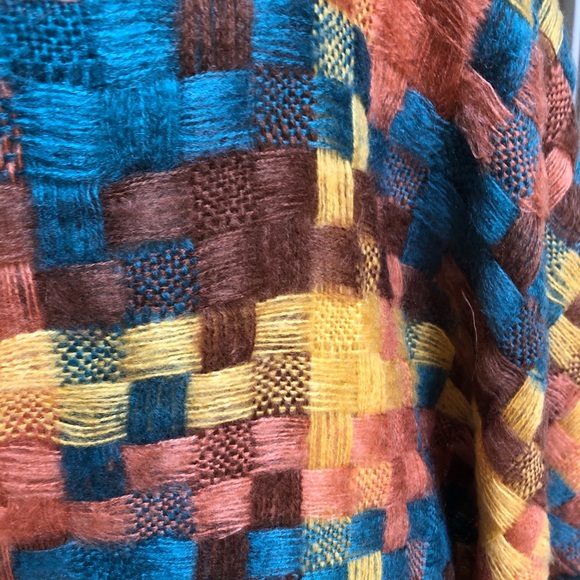 Accessories | Basket Weave Patchwork Fringed Scarf Wrap Shawl | Poshmark